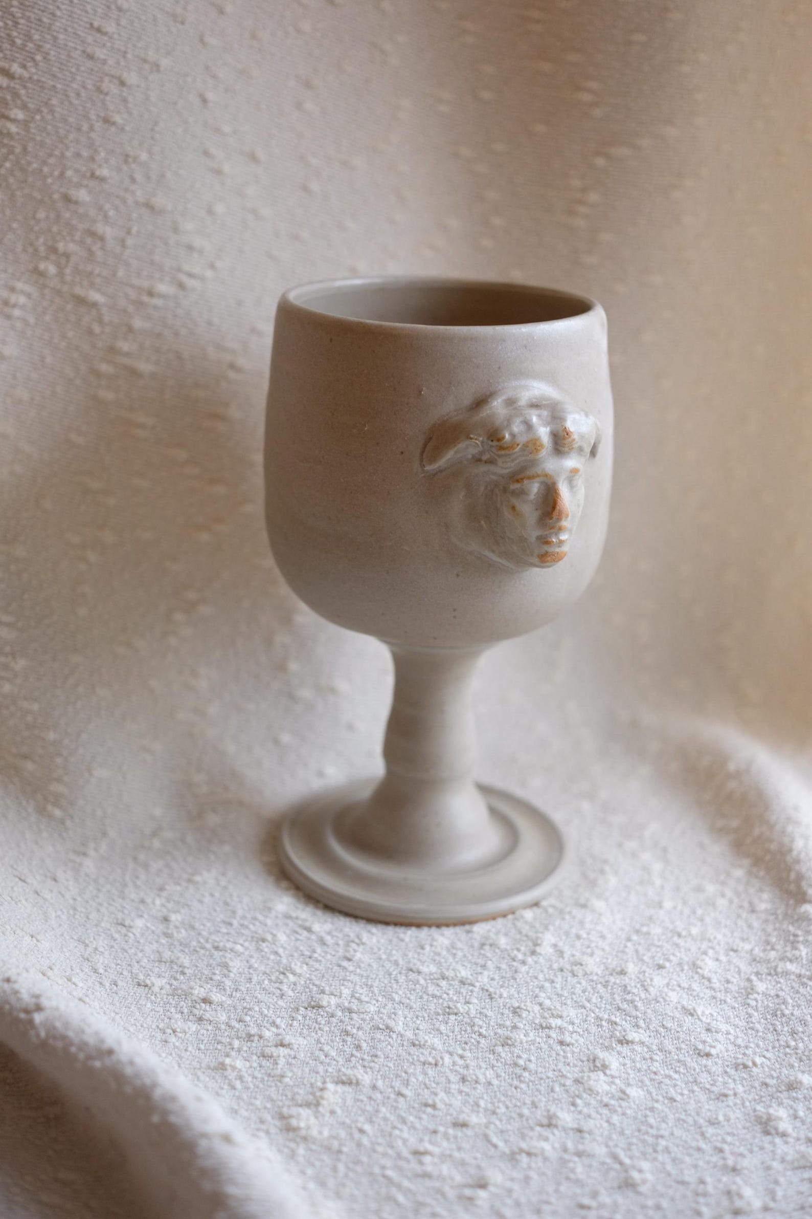 Stamped Ceramic Goblet, Wine Cup, Ceramic Chalice, Wheel Thrown Pottery ...