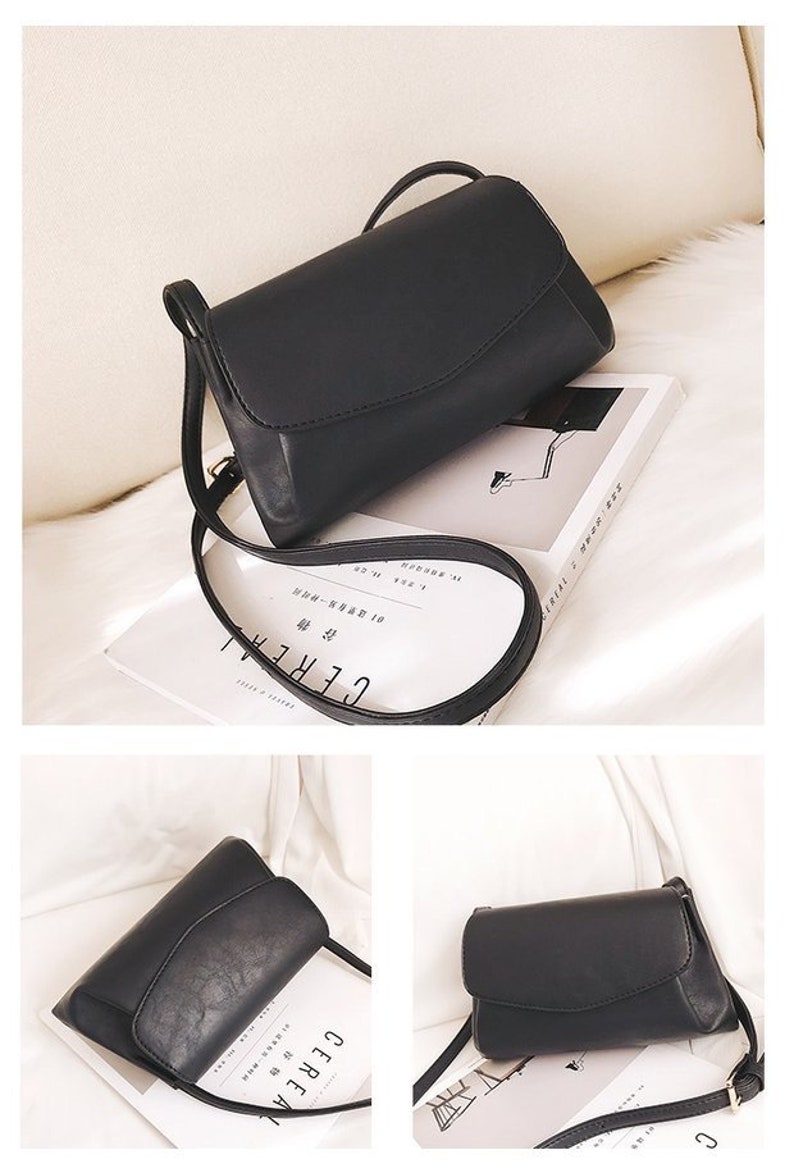 Black Super Soft PU Leather Crossbody Bagpu Leather - Etsy