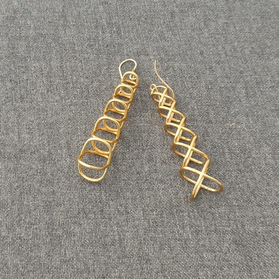 XOXO Tower Brass Earings made using 3D printing | Etsy