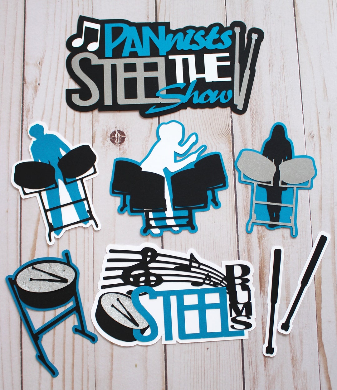 Steel Drum Diecuts, Custom Color, Set of 8, Scrapbook Die Cuts, Steel ...