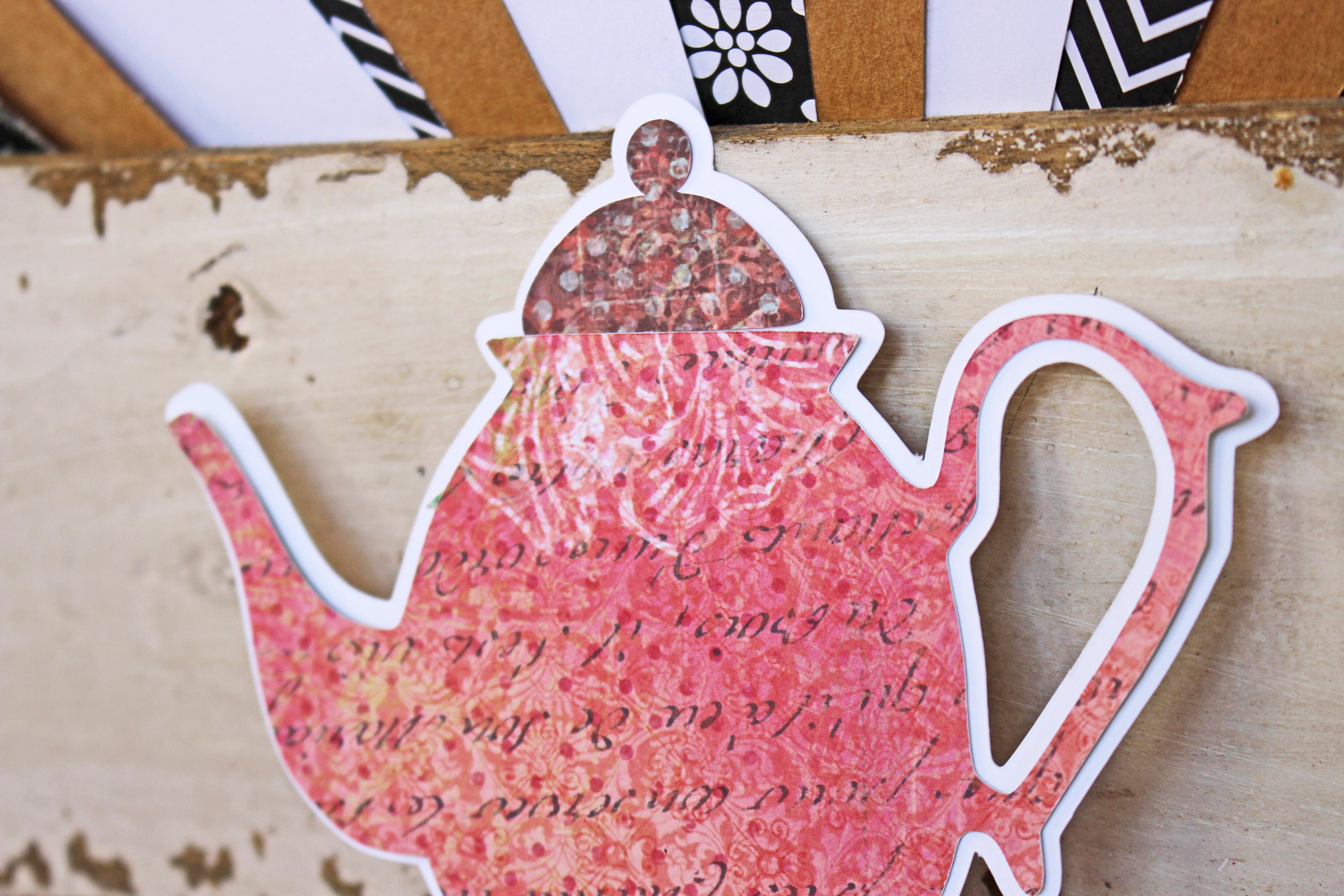 2 Teapot Die Cuts, Tea Party Scrapbook Set, Tea Time Die Cut, English ...