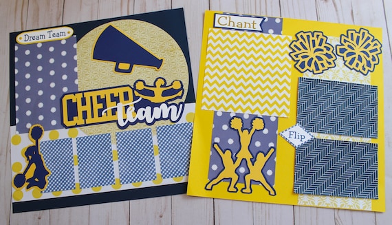 Any Color Combination Cheer Team Scrapbook Page Set Premade - Etsy