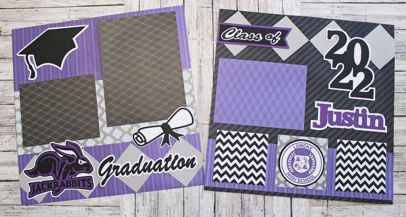 Custom Colors & Class Year Graduation Scrapbook Page Set - Etsy