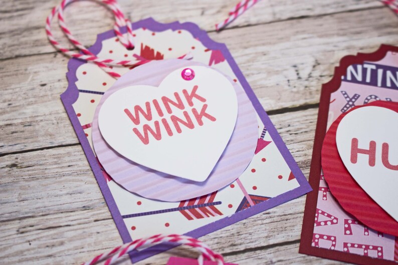 Valentine Heart Candy Set of 4 Hang Tags Valentine's Day | Etsy