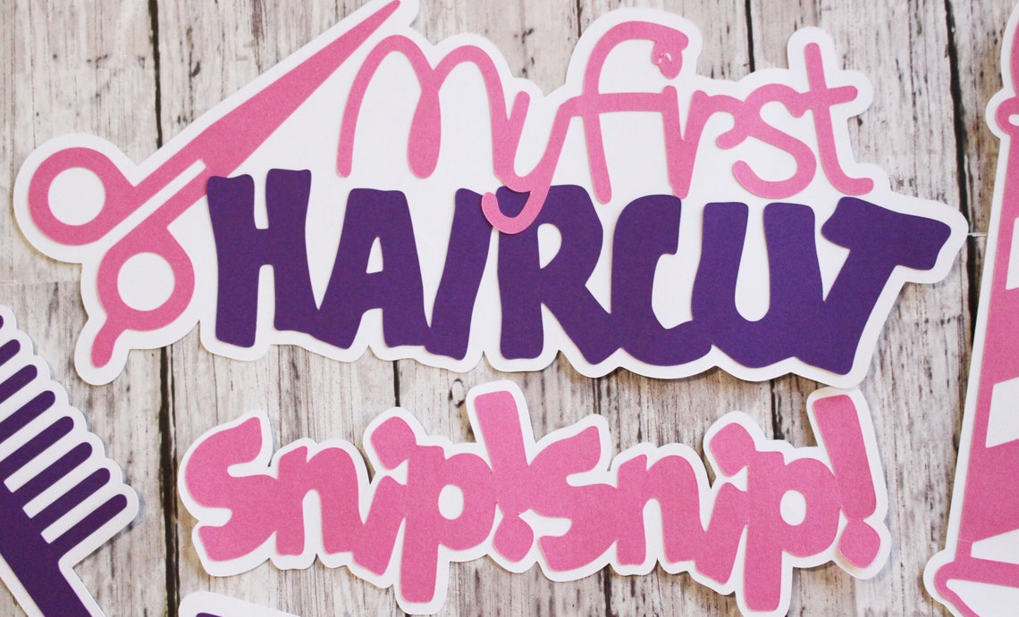 Custom Colors My First Haircut Scrapbooking Die Cut Set 7 | Etsy