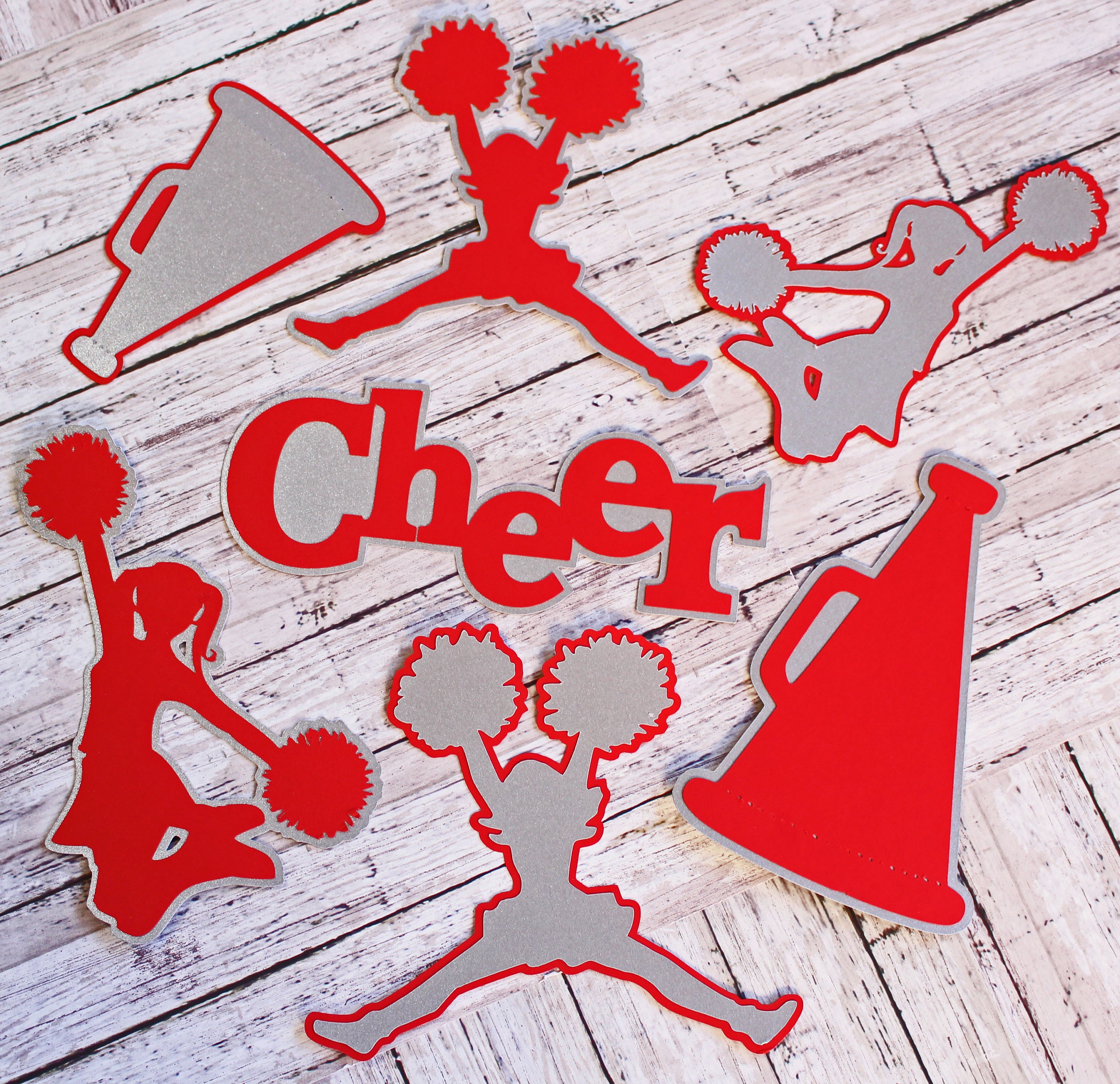 Any Color, Cheerleading Die Cut Set, Set of 7, Scrapbooking, High ...