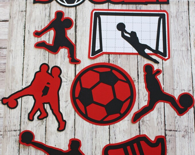 Any Two Colors, Soccer Die Cut Set, Set of 7, Scrapbooking, Men's Boy's ...