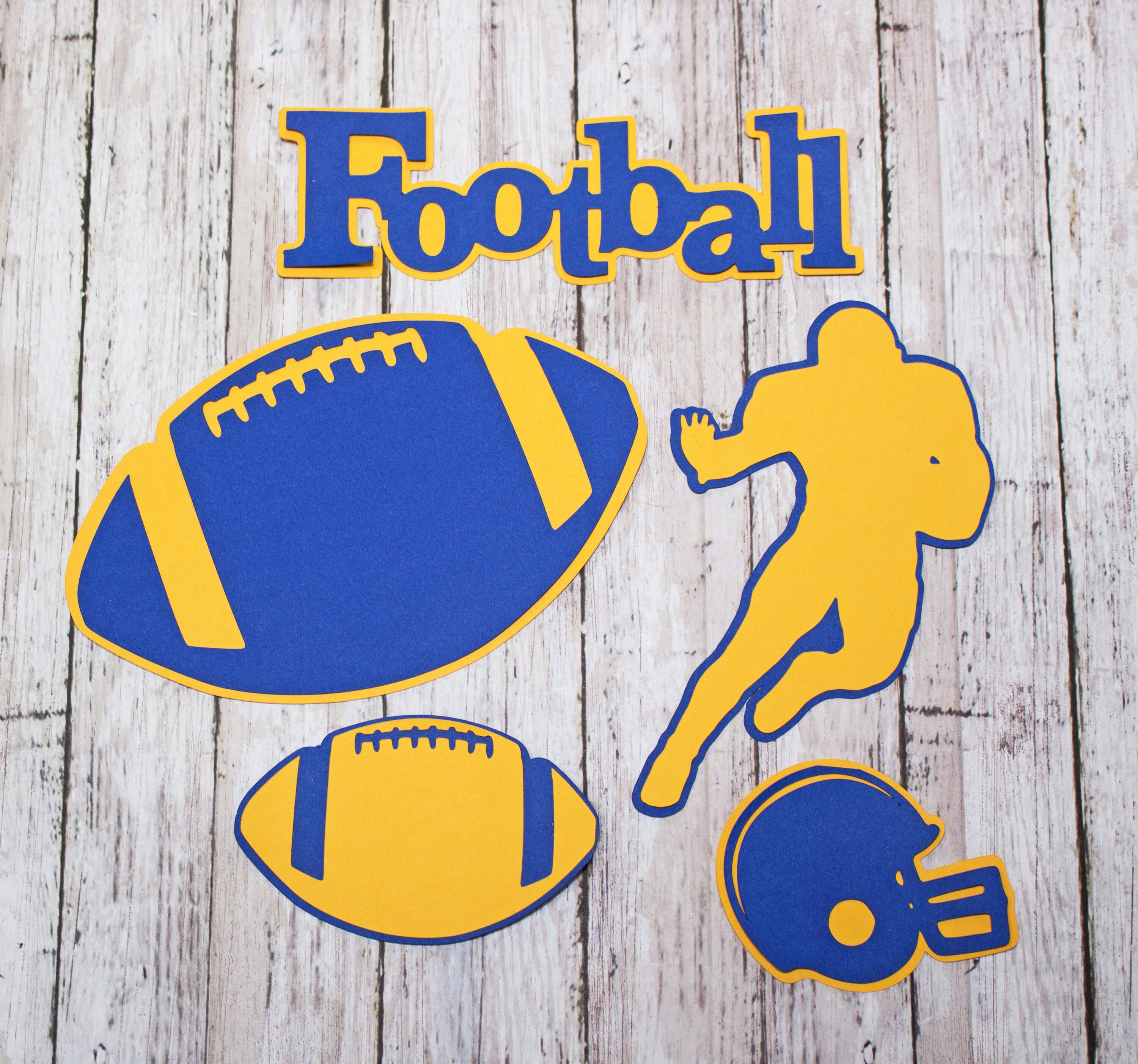 Any Color, Custom Die Cut Set, Set of 5, Football Scrapbook, High ...