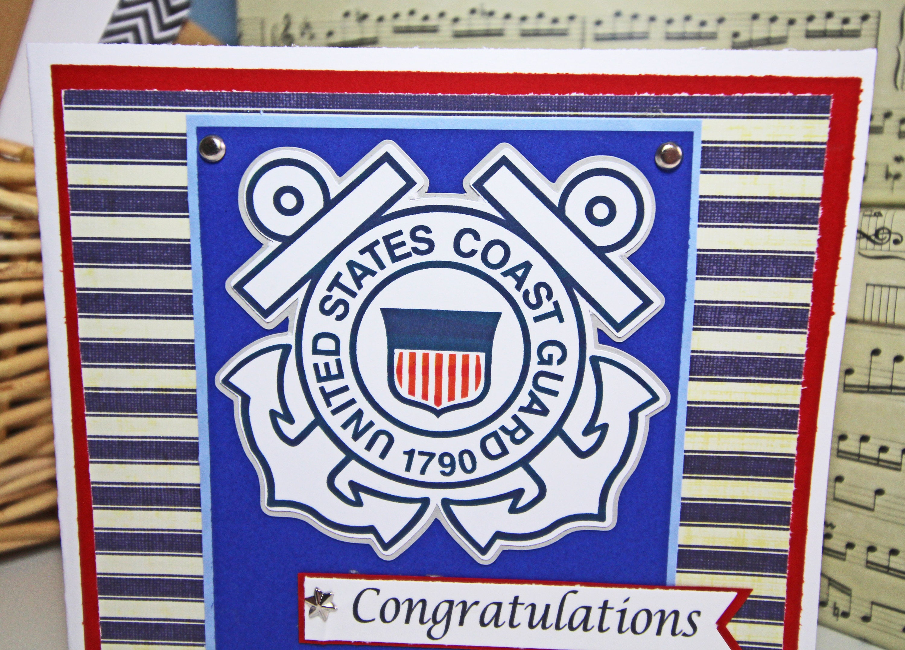 Coast Guard Card, Handmade Card, Coast Guard Retirement, Coast Guard ...