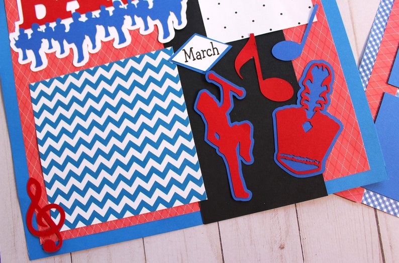 Custom School Colors Marching Band Scrapbook Page Set - Etsy