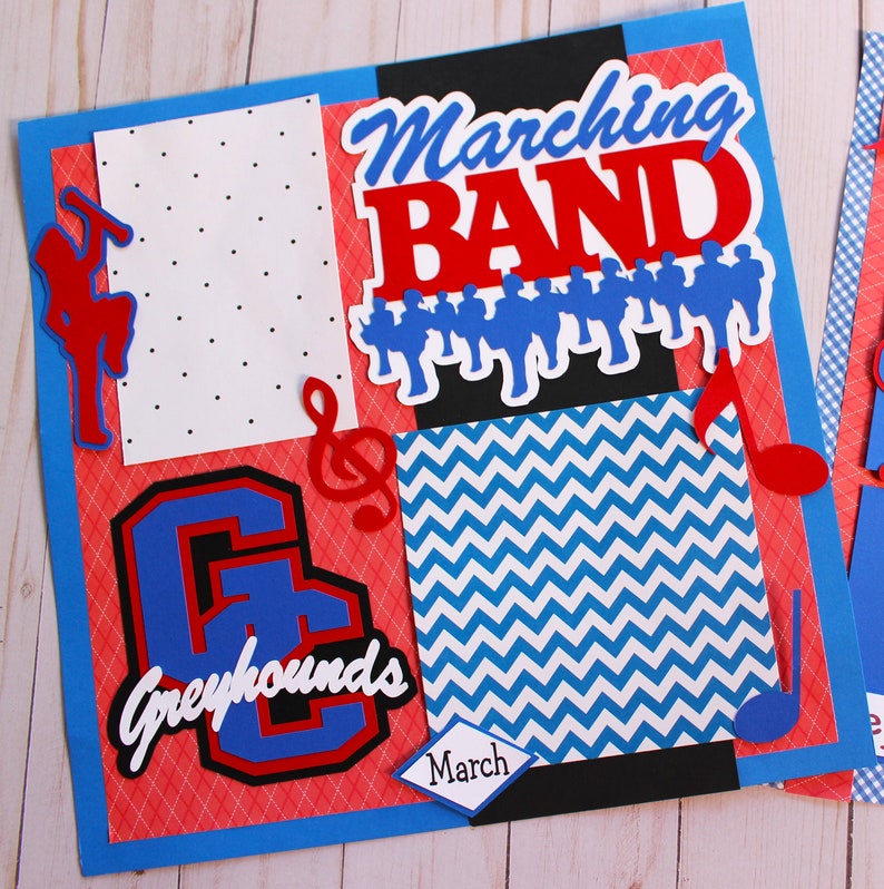 Custom School Colors Marching Band Scrapbook Page Set - Etsy