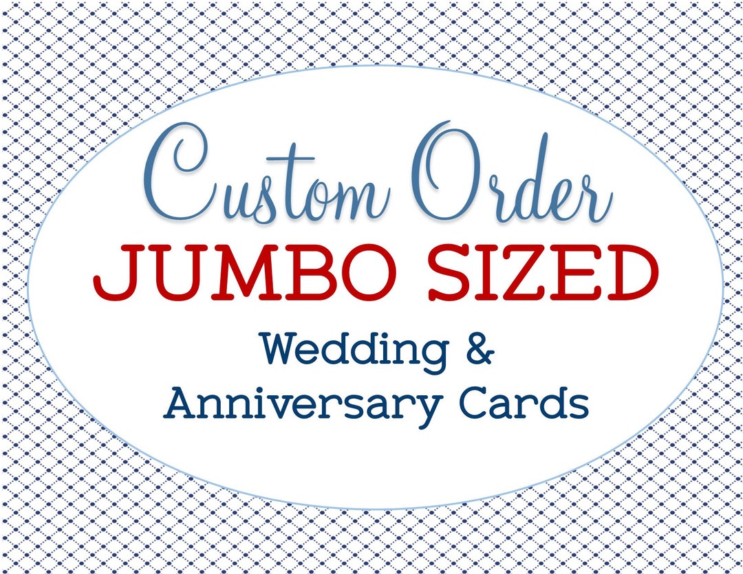 Custom Jumbo Sized Wedding Card, Extra Large, Bridal Shower Gift, A4 ...