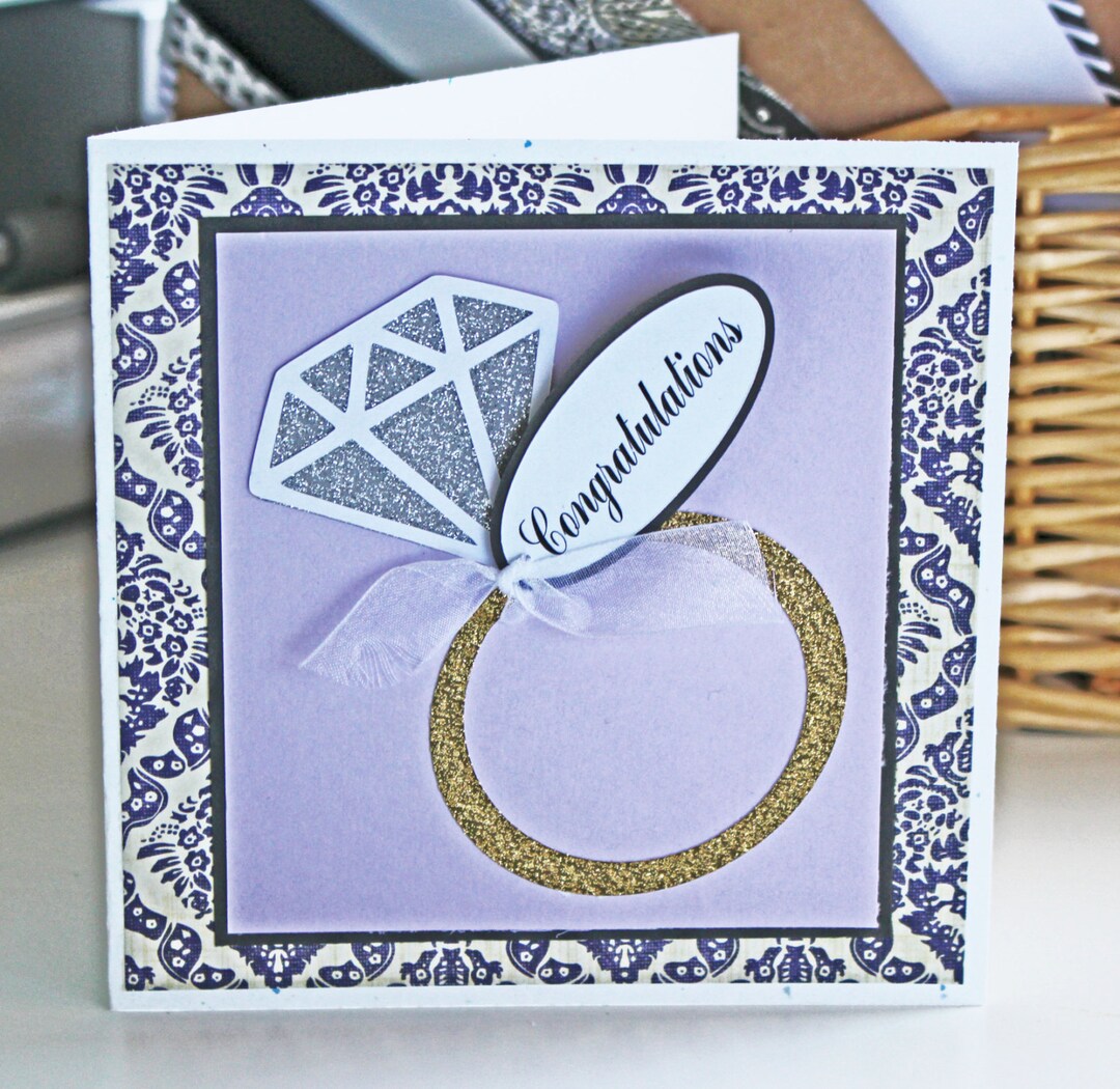 Vintage Solitaire Diamond Ring Card, Engagement, Ring, Congrats ...