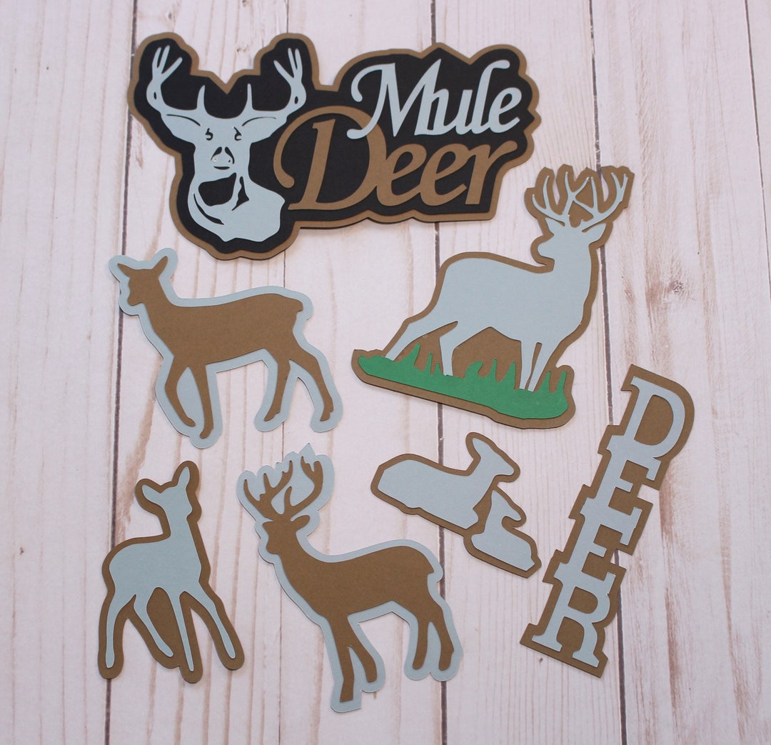 Mule Deer Diecut Set, Set of 7 Mule Deer Die Cuts, Wildlife ...