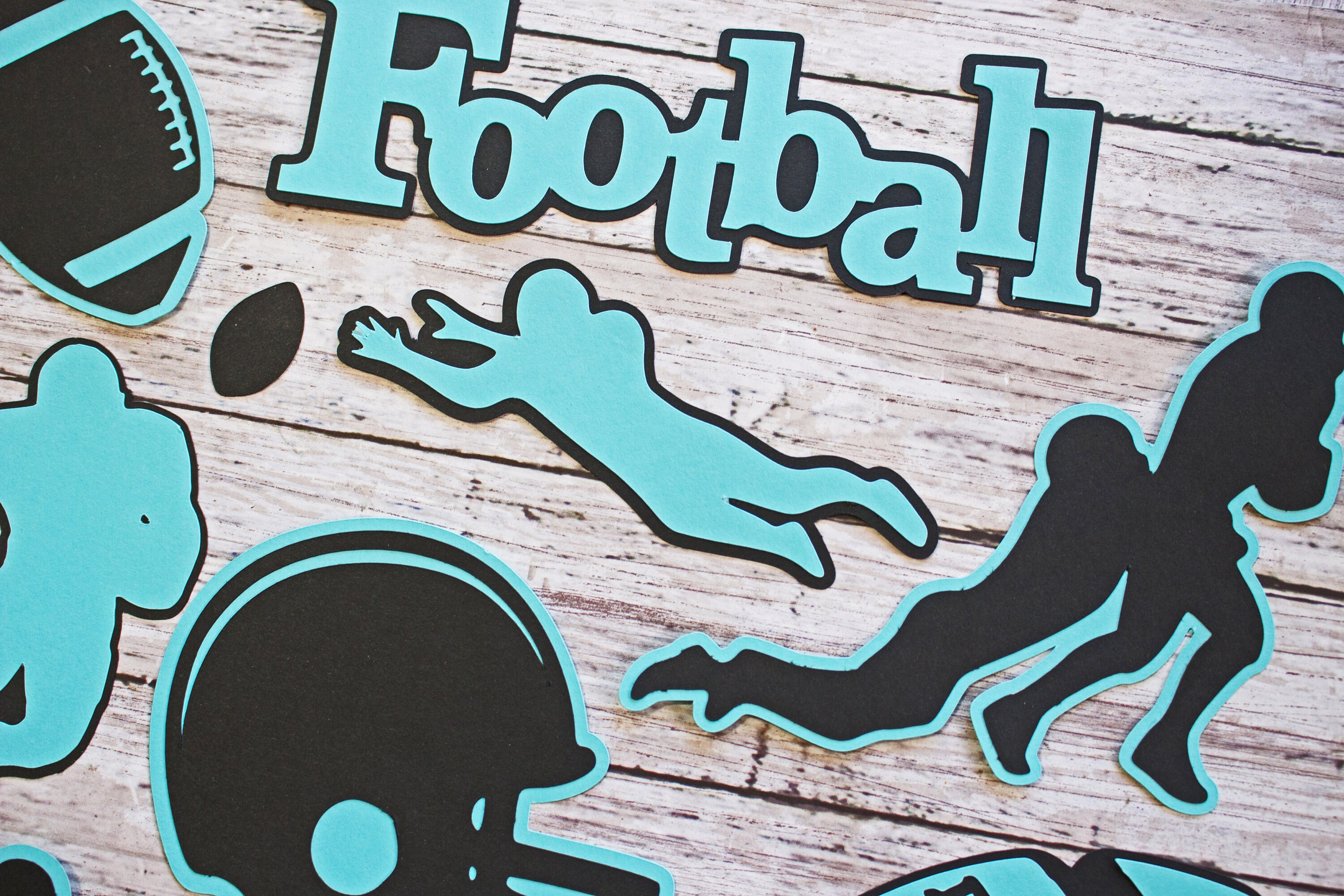 Any Color, Football Die Cut Set, Set of 11, Scrapbooking, High School ...