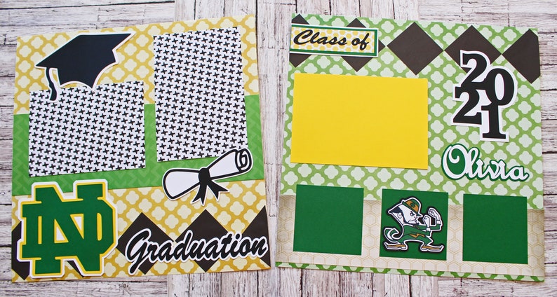 Custom Colors & Class Year Graduation Scrapbook Page Set | Etsy