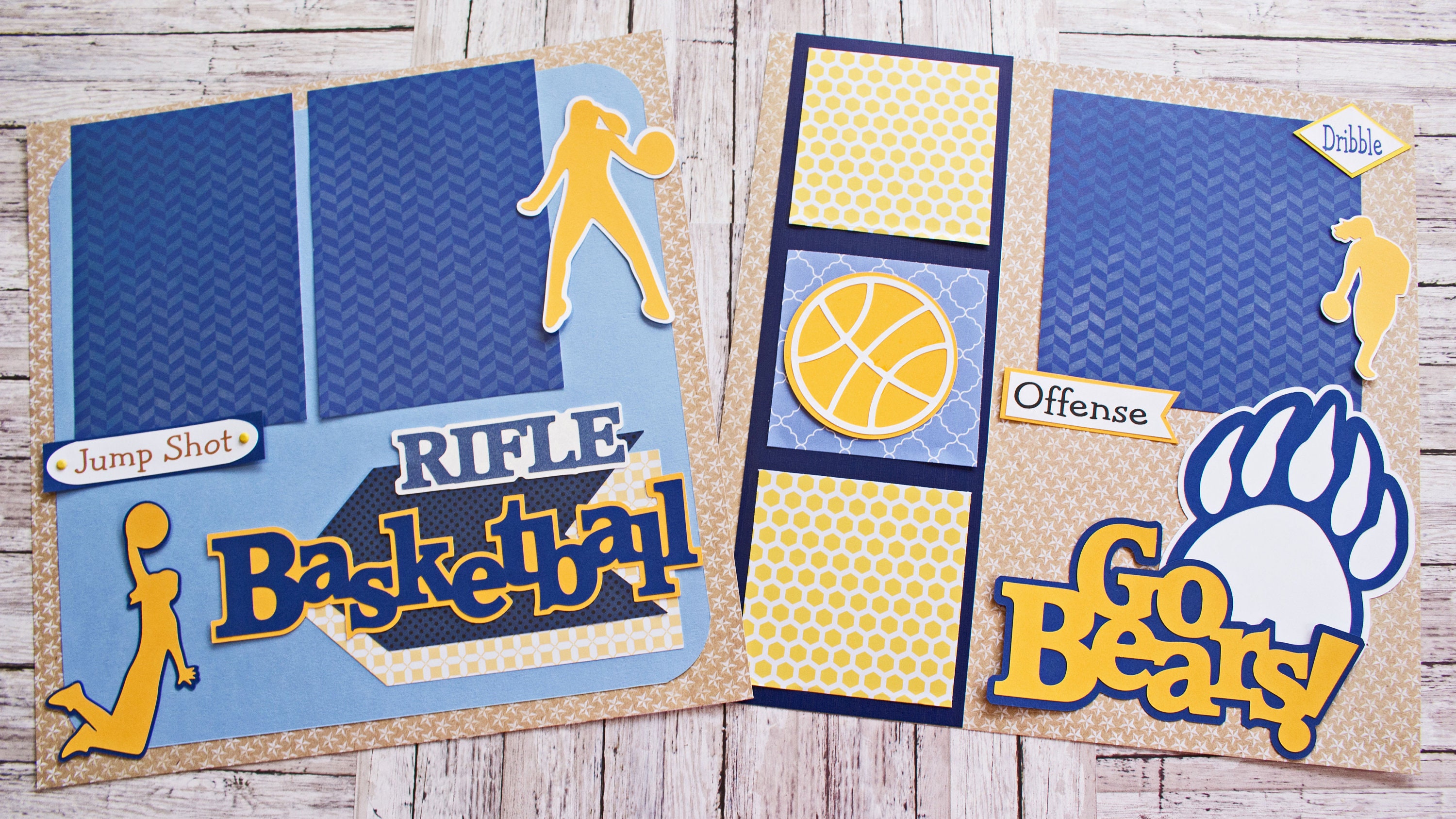 Pick Your Colors, Custom Made, Girls Basketball, Scrapbook Page Set ...