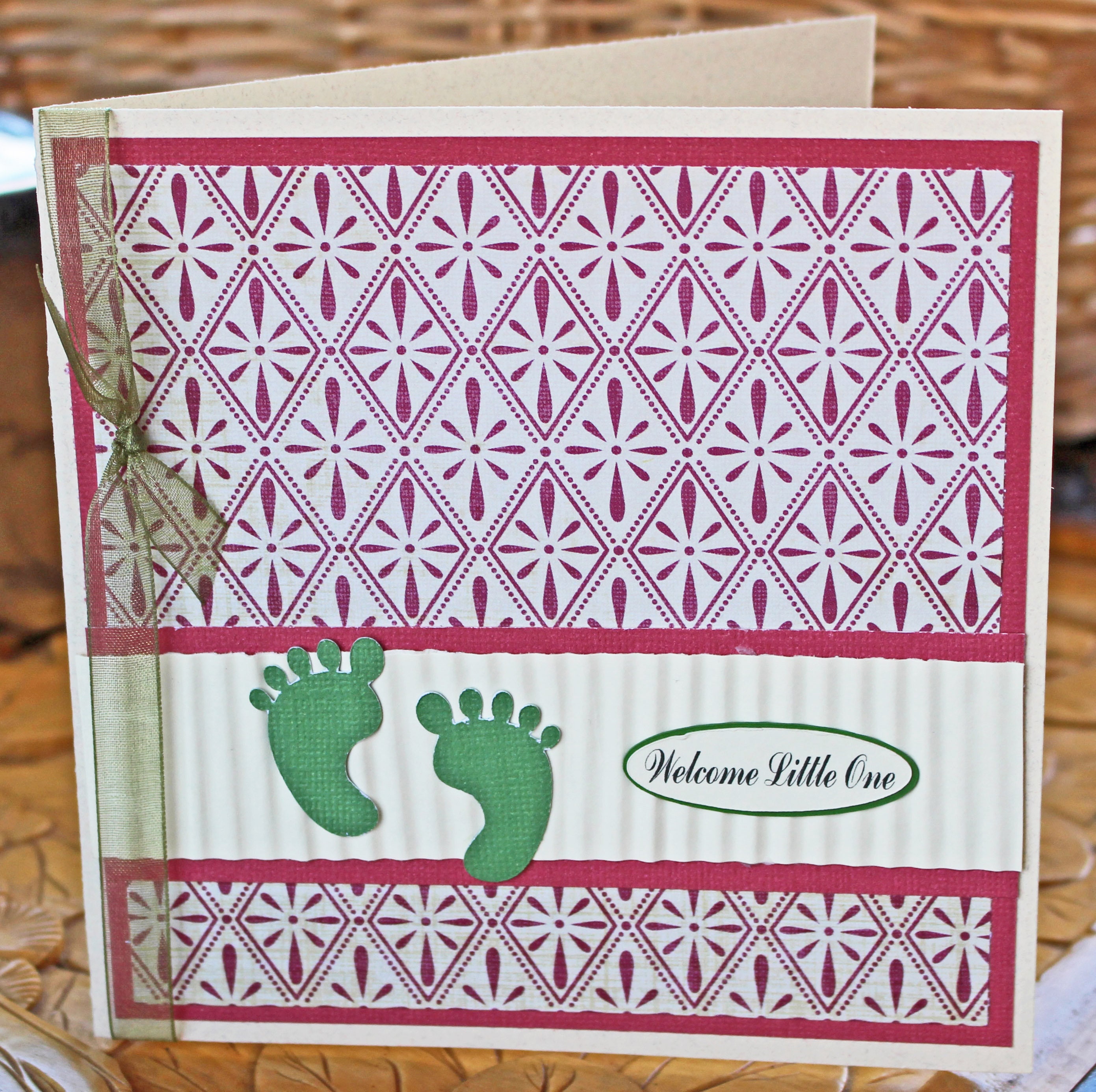 Pink Baby Feet Card, Baby Feet Card, Baby Shower Card, Baby Girl Shower ...