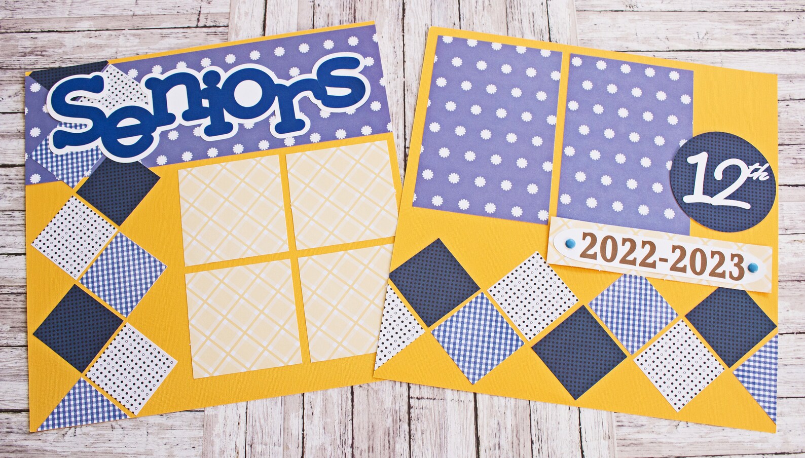 Any Color Senior Year High School Scrapbook Page Set | Etsy