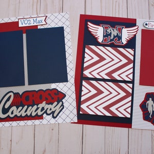 Custom Team Colors, Cross Country Scrapbook Page Set, 12x12 Premade ...