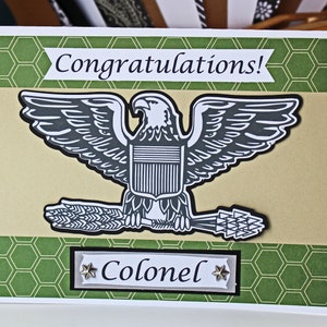 US Army Promotion Card, Enlisted or Officer Ranks, Handmade Army Card ...