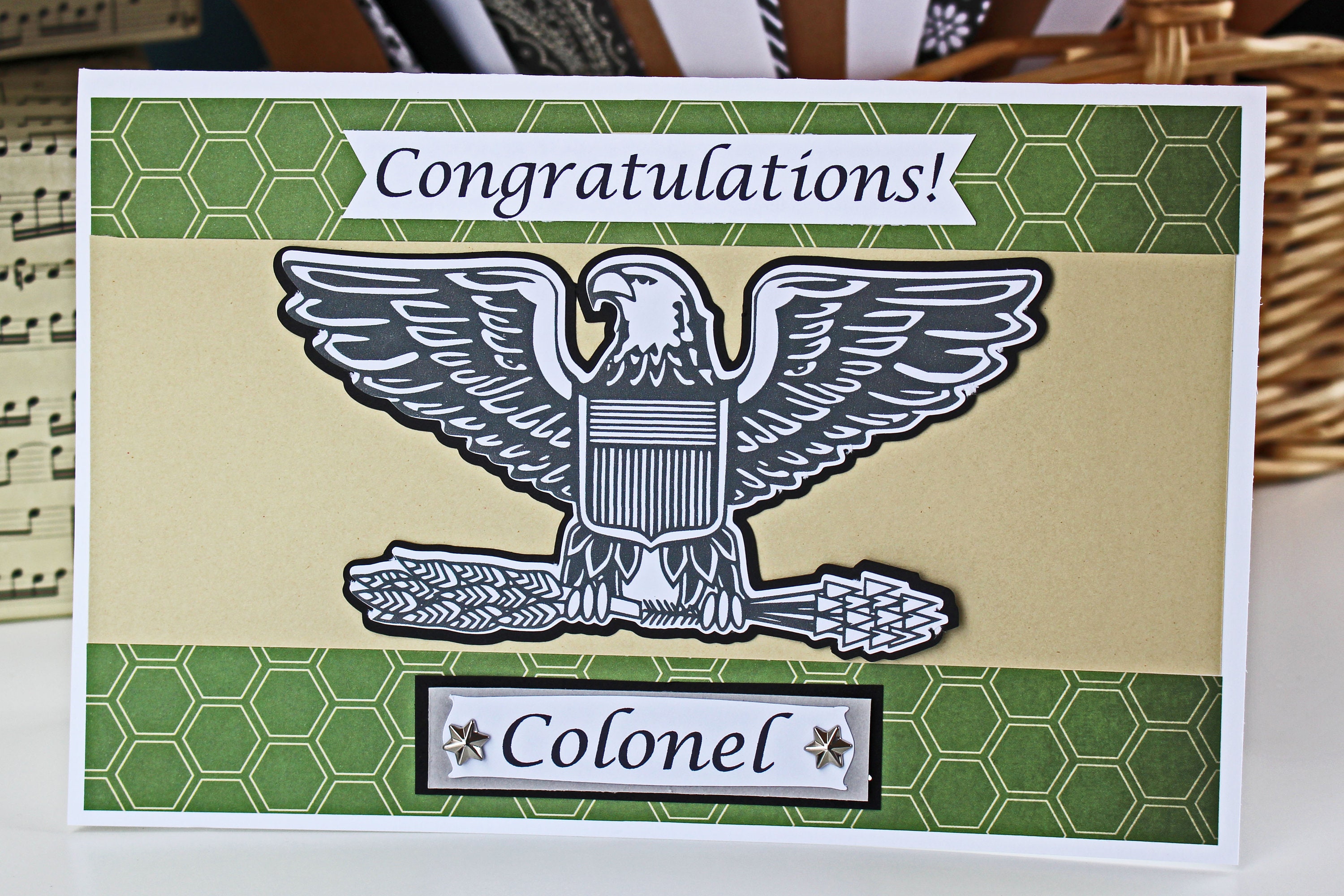 US Army Promotion Card Enlisted Or Officer Ranks Handmade Army Card US Army Promotion Card Enlisted Or Officer Ranks Handmade Army Card
