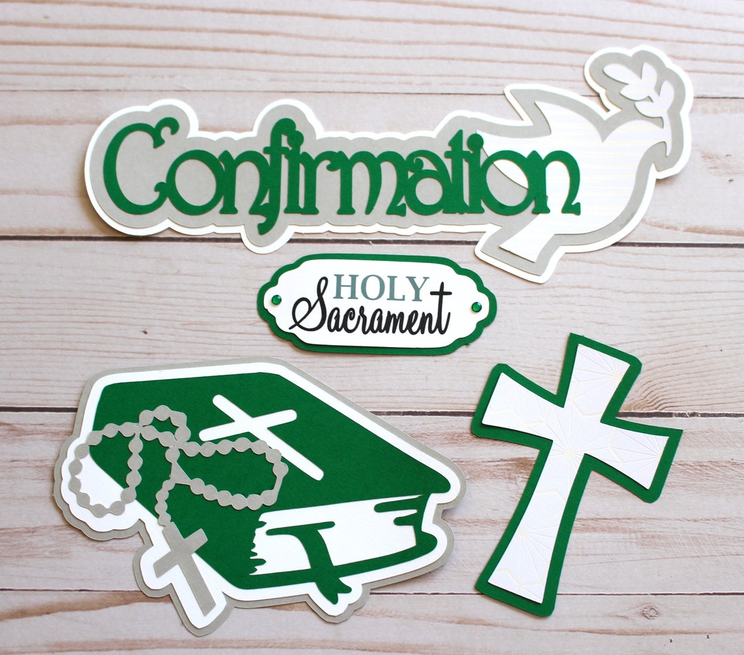 Custom Color Decals, Confirmation Die Cut Set, Catholic Holy Sacrament, Religious Embellishments ...