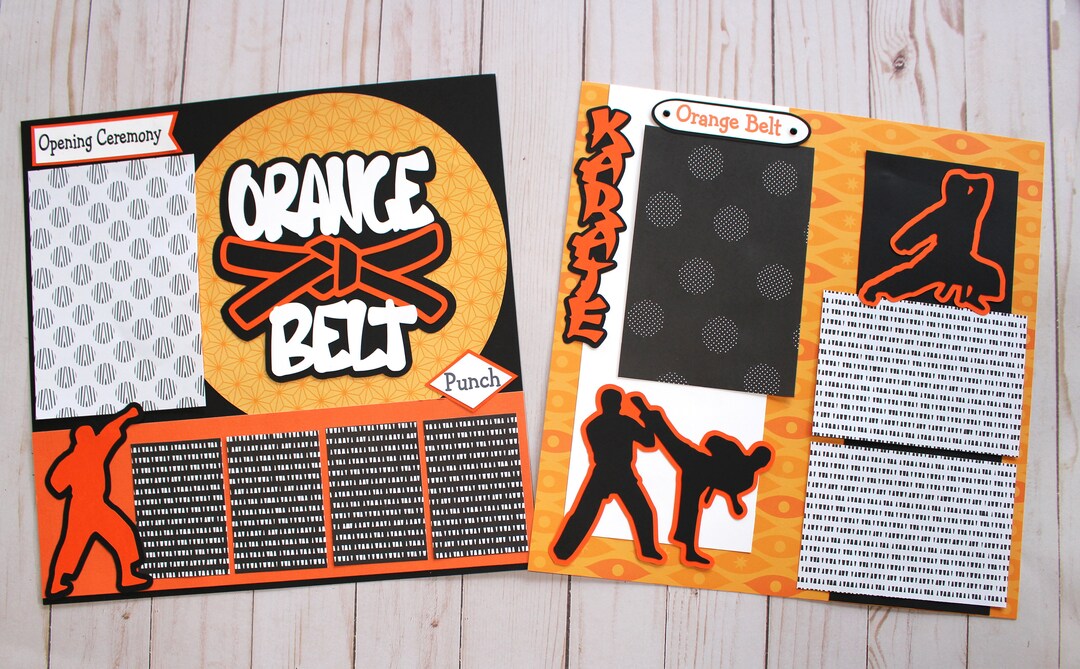 Custom Belt Color, Karate Scrapbook Pages, Pre-made 12x12 Page Set ...