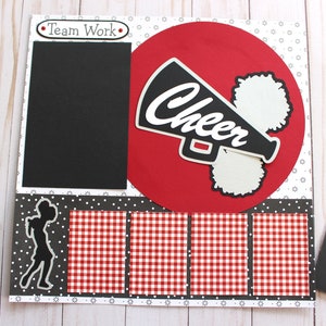 Custom Colors, Cheer Team Scrapbook Page Set, Premade Cheerleading ...