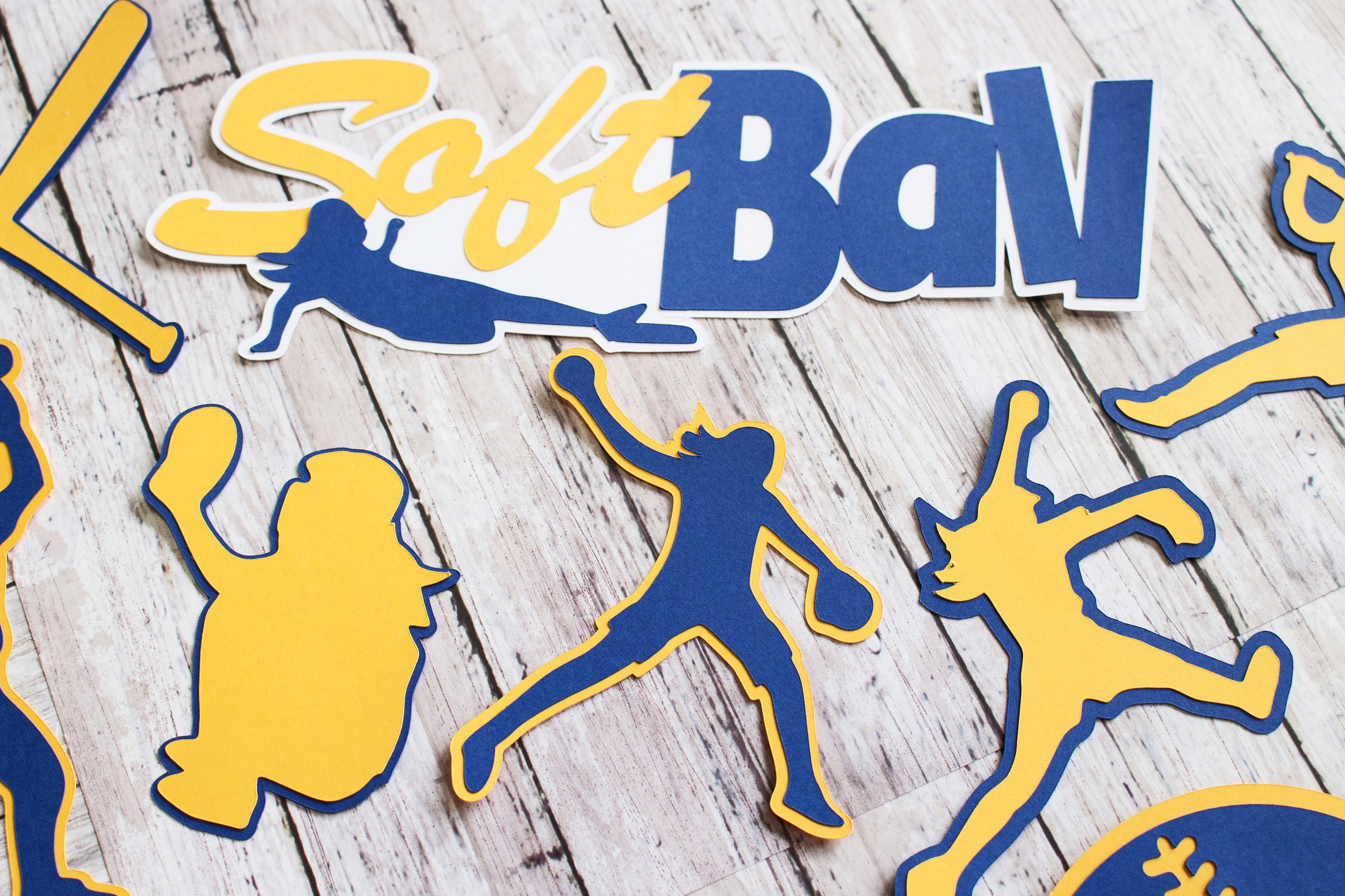 Any Color, Girls Softball, Die Cut Set, Female, Scrapbooking Design ...