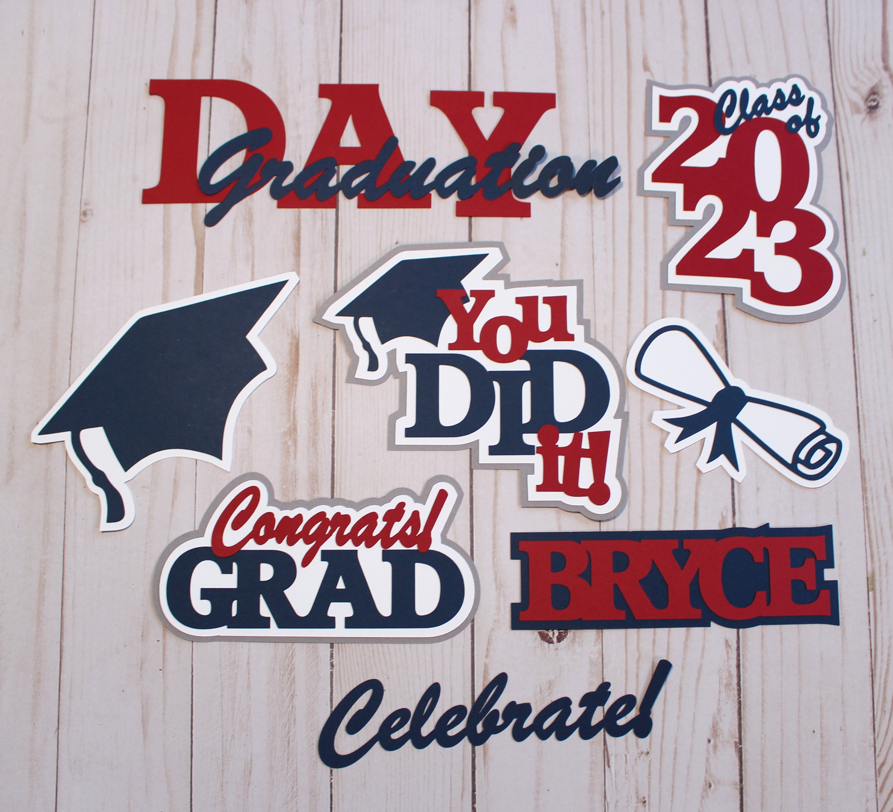 Any 3 Colors, Set of 10, Layered Diecuts, Graduation Die Cuts ...