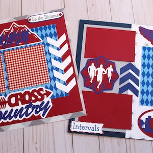 Custom Team Colors, Cross Country Scrapbook Page Set, 12x12 Premade ...