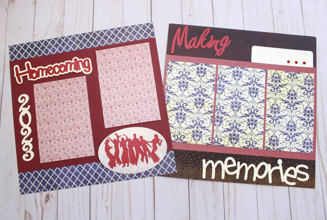 Any Year, Custom Colors, Homecoming Scrapbook Pages, 12x12 Premade Page ...