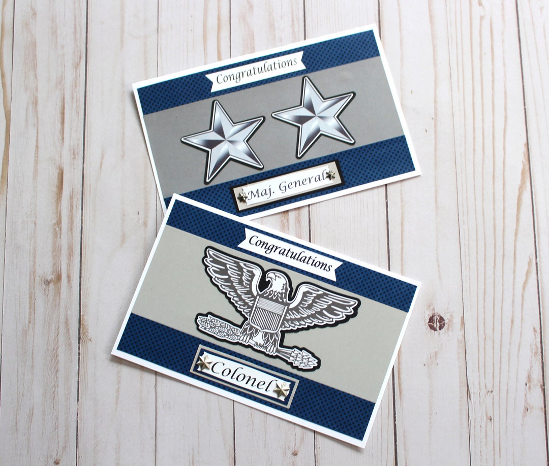 Air Force Promotion Card, Enlisted or Officer Ranks, Handmade US Air ...