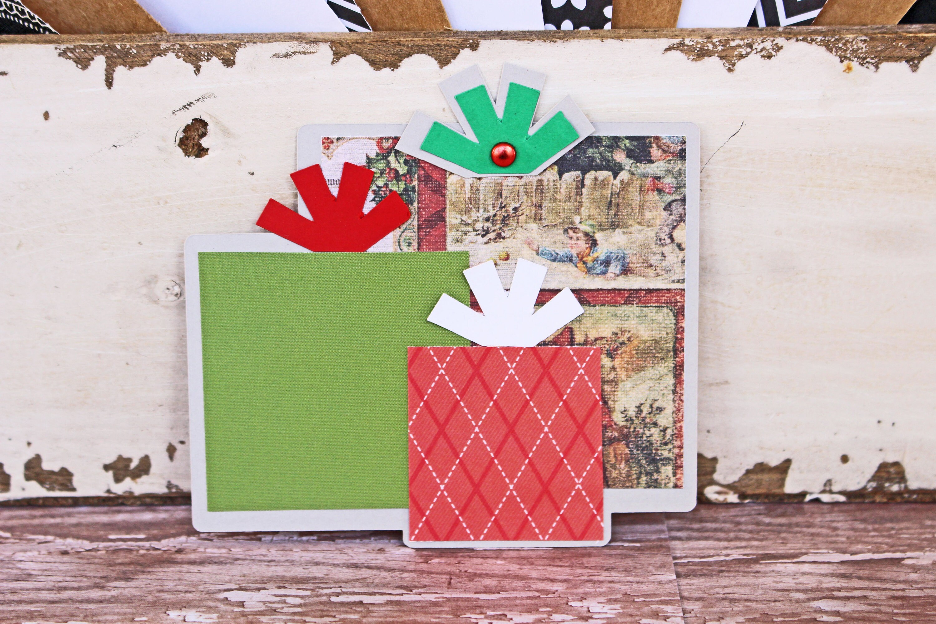 Christmas Present Die Cut, Layered Die Cut, Scrapbook, Embellishment ...