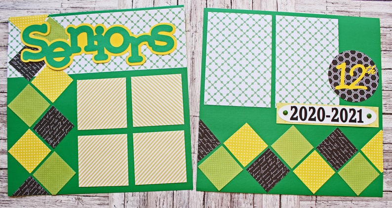 Any Color Senior Year High School Scrapbook Page Set | Etsy
