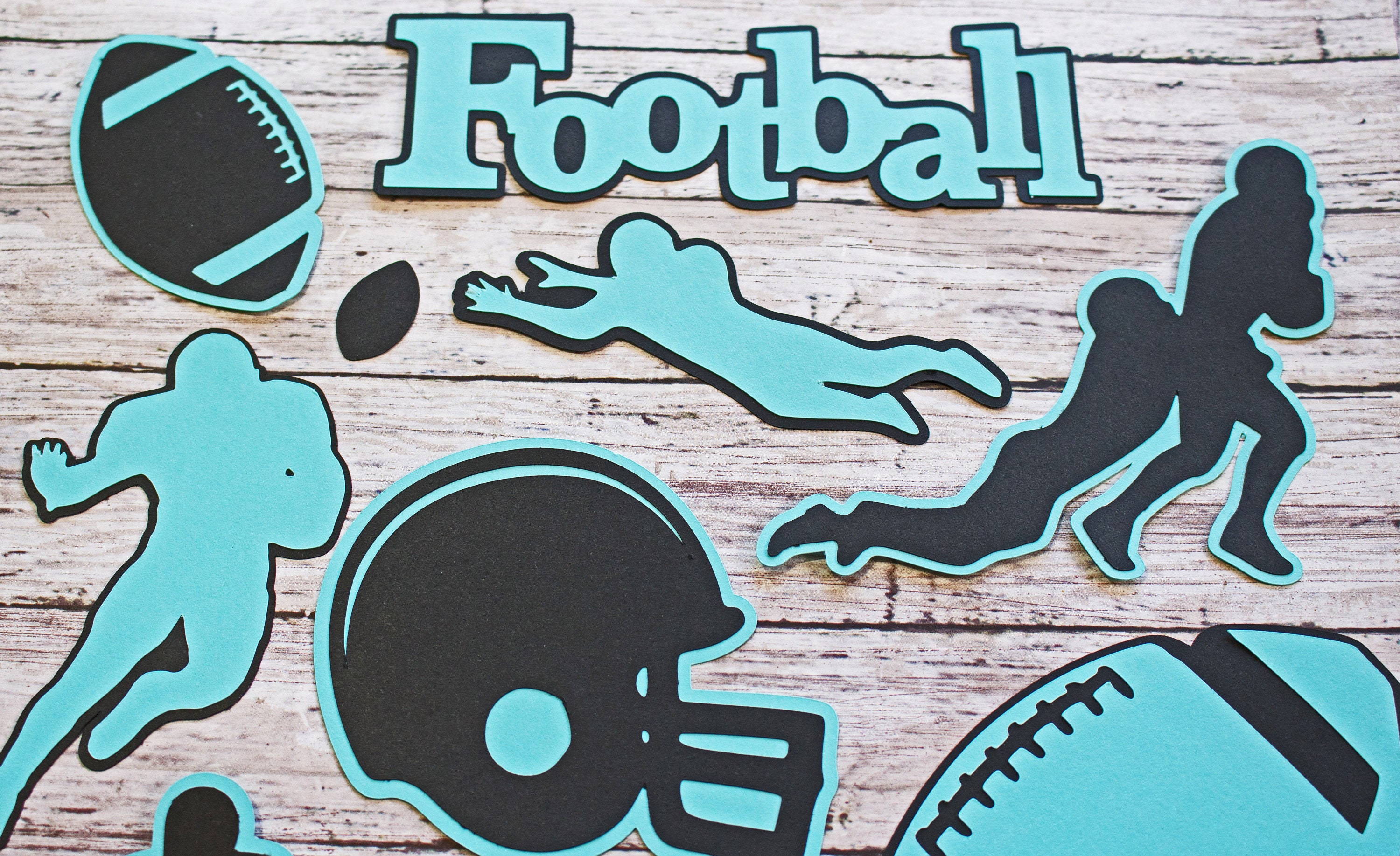 Any Color, Football Die Cut Set, Set of 11, Scrapbooking, High School ...