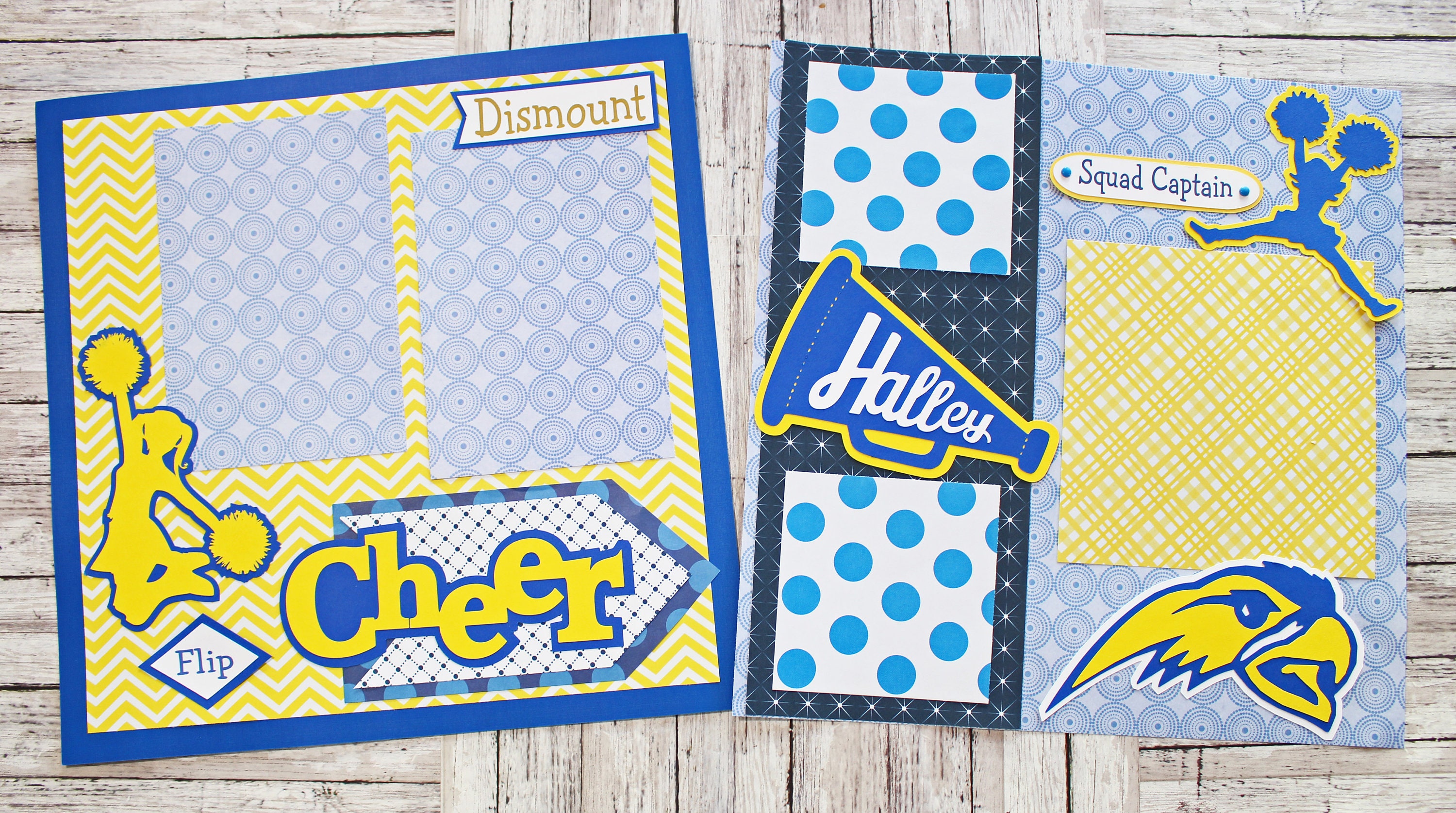 Any Color Combination Cheer Team Scrapbook Page Set Premade - Etsy