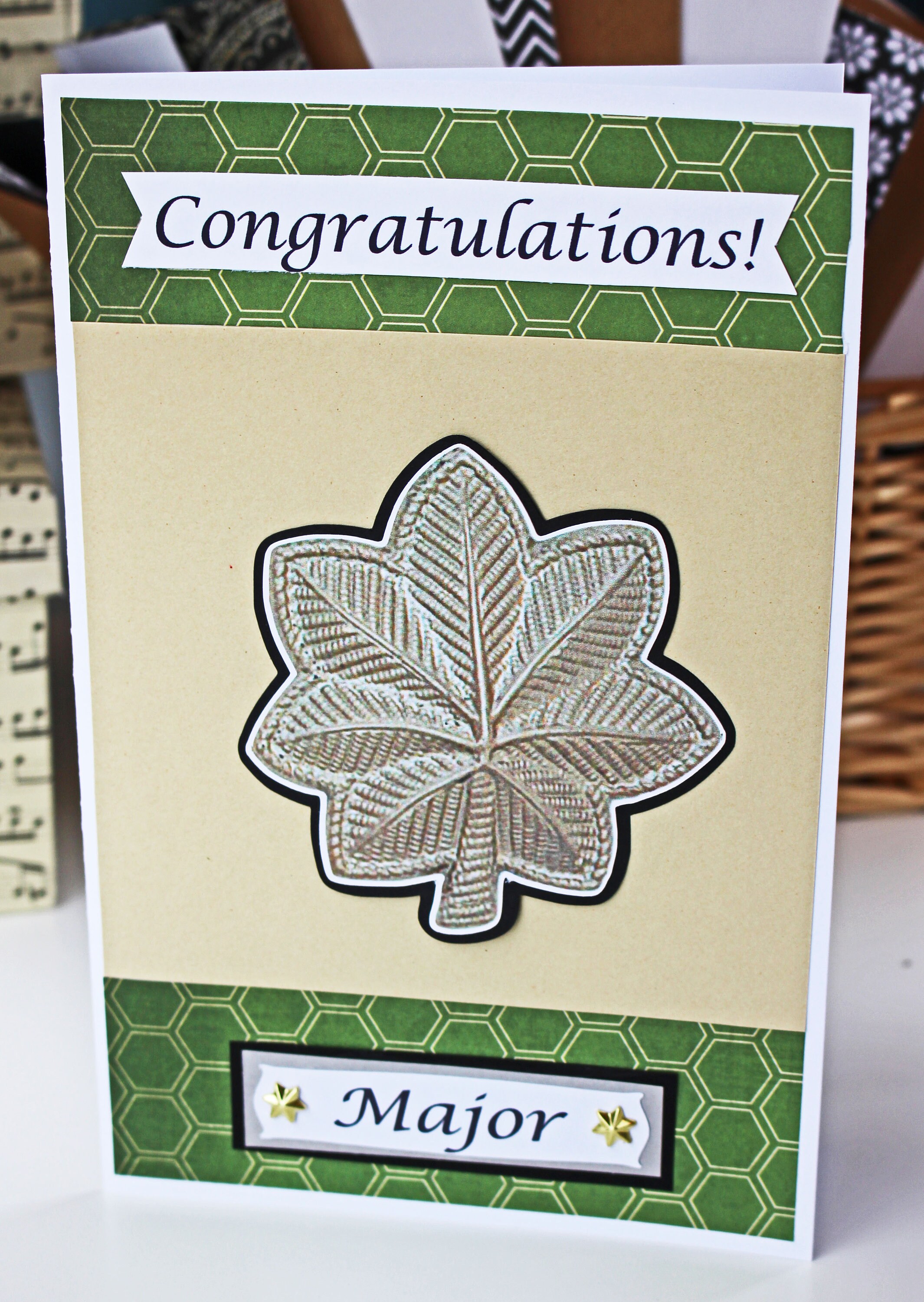 US Army Promotion Card, Enlisted or Officer Ranks, Handmade Army Card ...