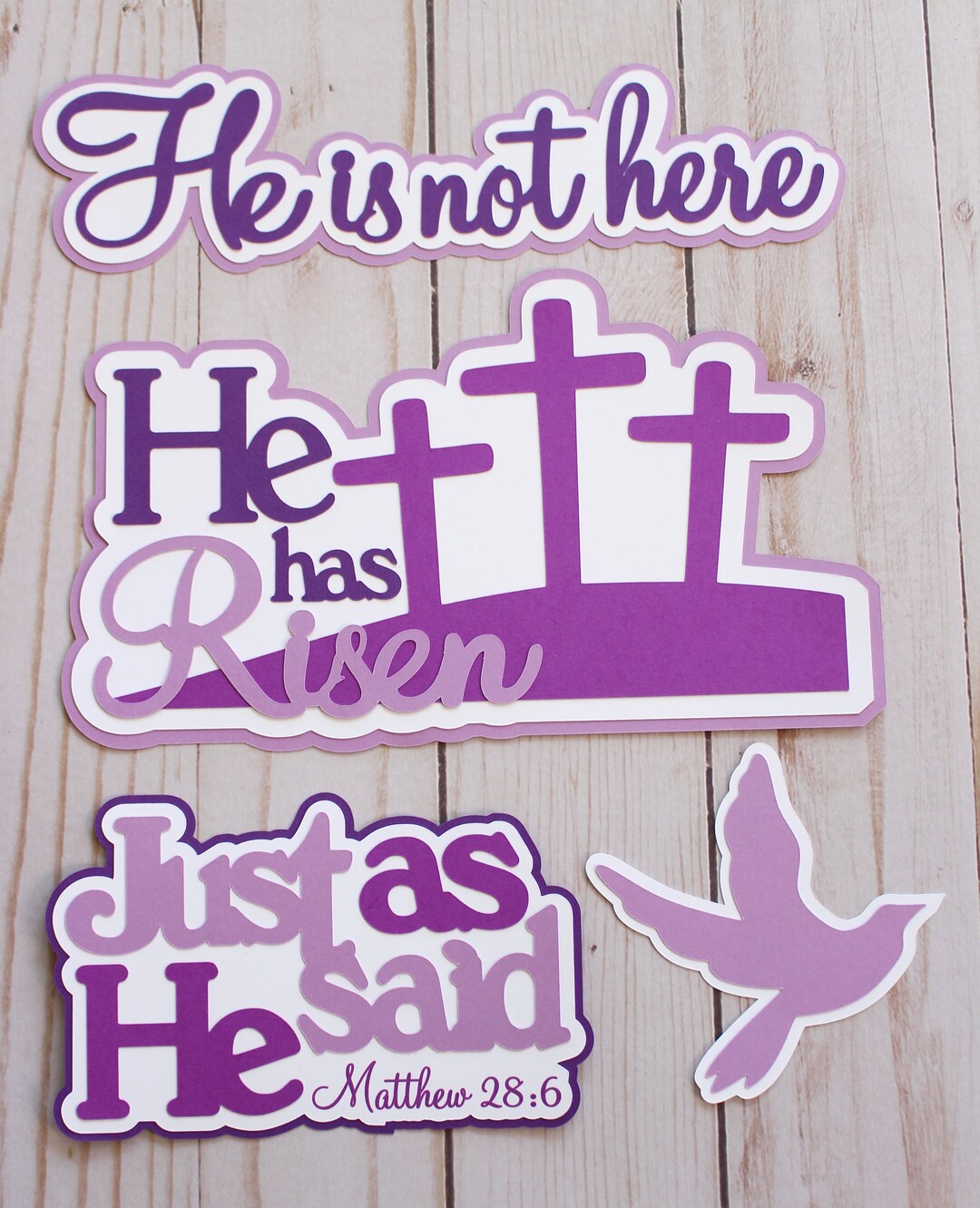 Easter Die Cut Set, He Has Risen, Religious Easter Embellishments ...