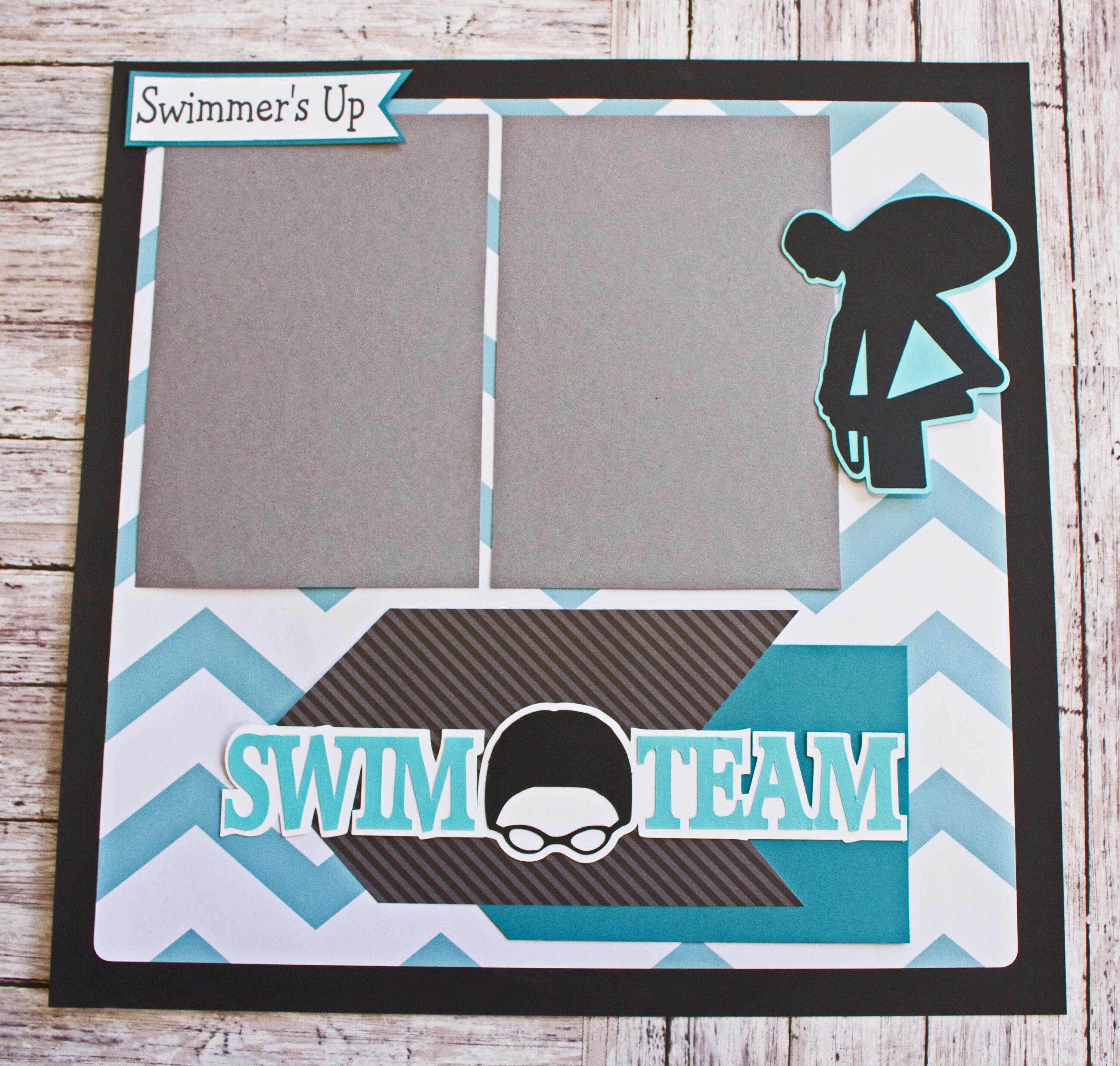 Pick Your Colors, Custom Made, Swimming Scrapbook Page Set, Premade ...