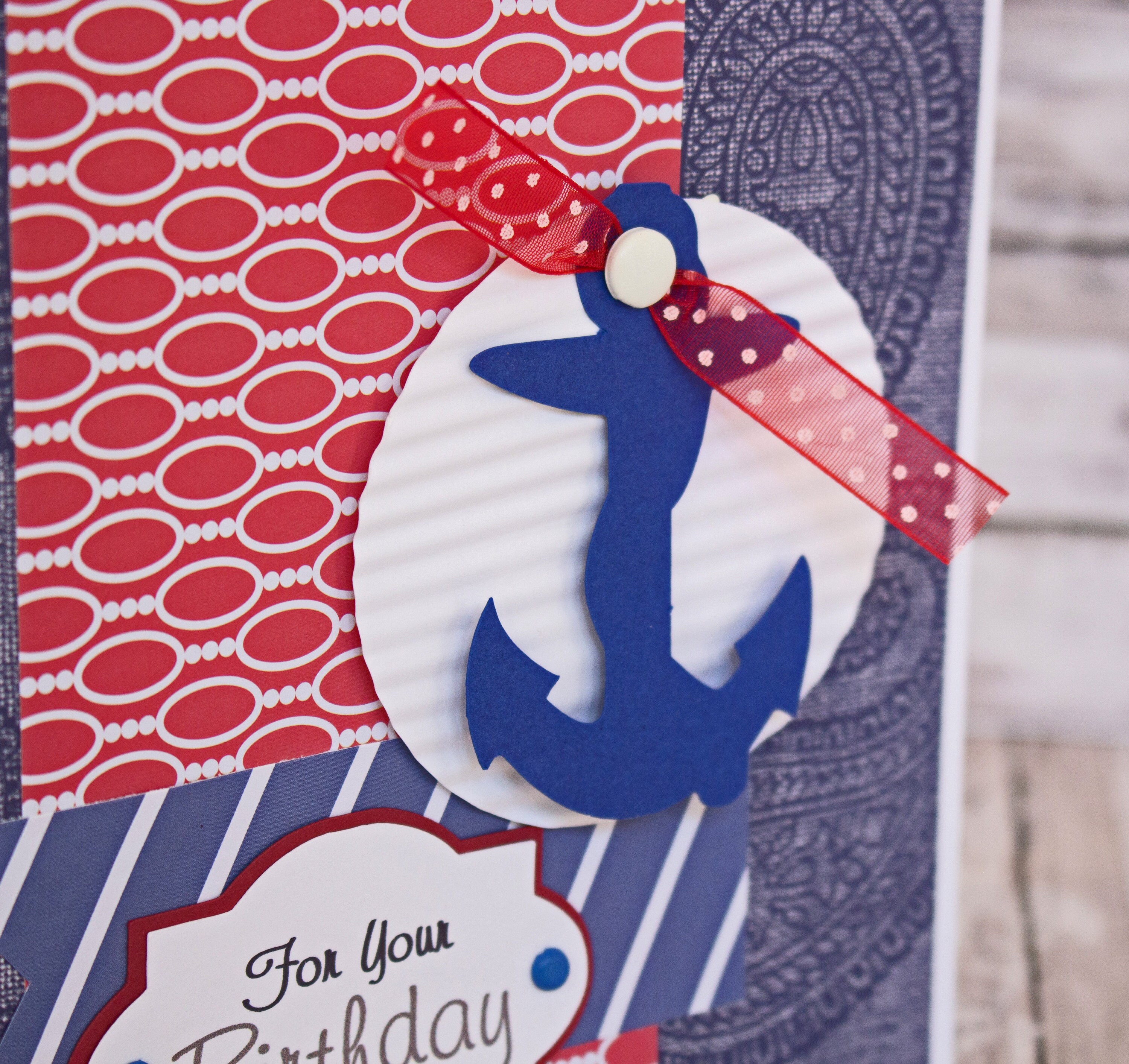 Nautical Birthday Card, Handmade Nautical Card. Patriotic Birthday ...