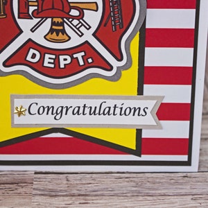 Firefighter Congratulations Card Handmade Greeting - Etsy UK