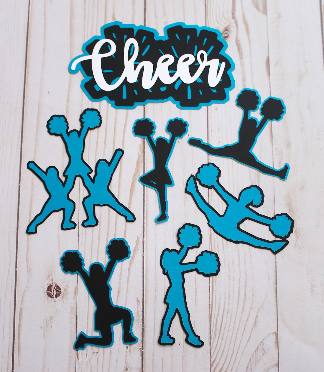 Pick Your Color, Cheer Team Die Cut Set, Set of 7, Scrapbooking, High ...