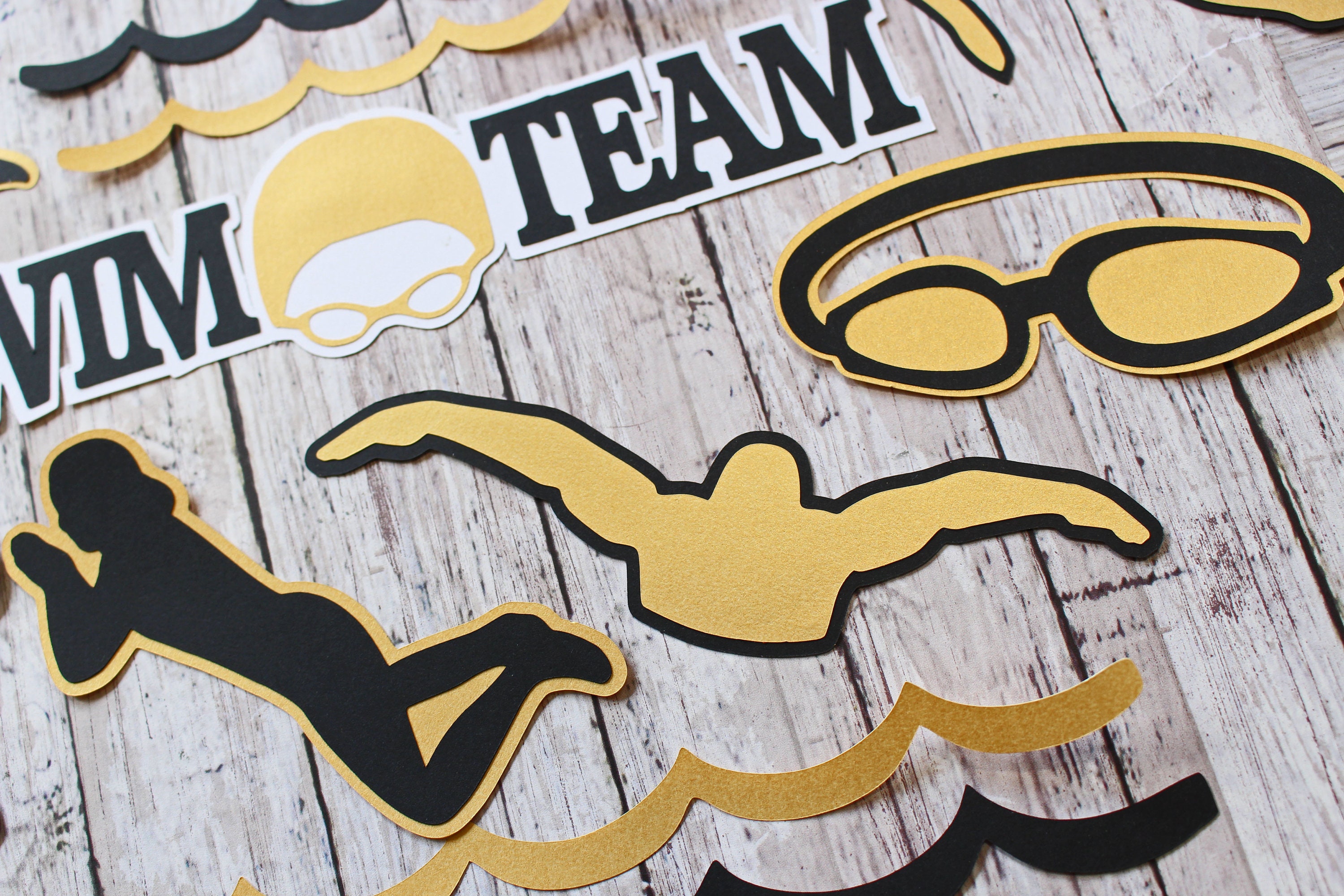 Any Color, Swim Team Die Cut Set, Set of 7, Scrapbooking, High School ...