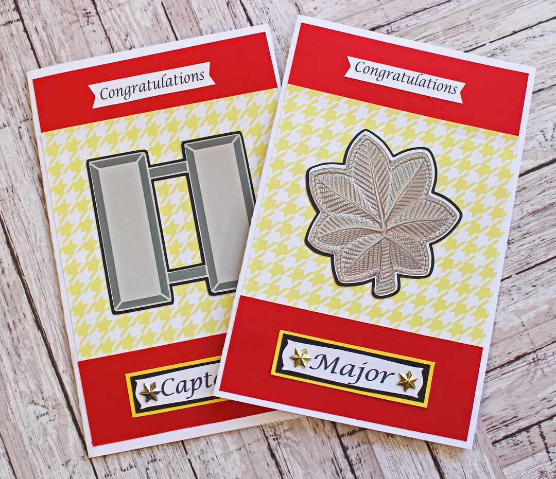 Military Promotion Card, Enlisted or Officer Ranks, Handmade Marine ...
