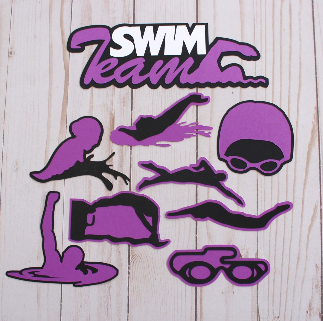 Custom Team Colors, Swim Team Diecut Set, 9 Pieces, Scrapbook ...