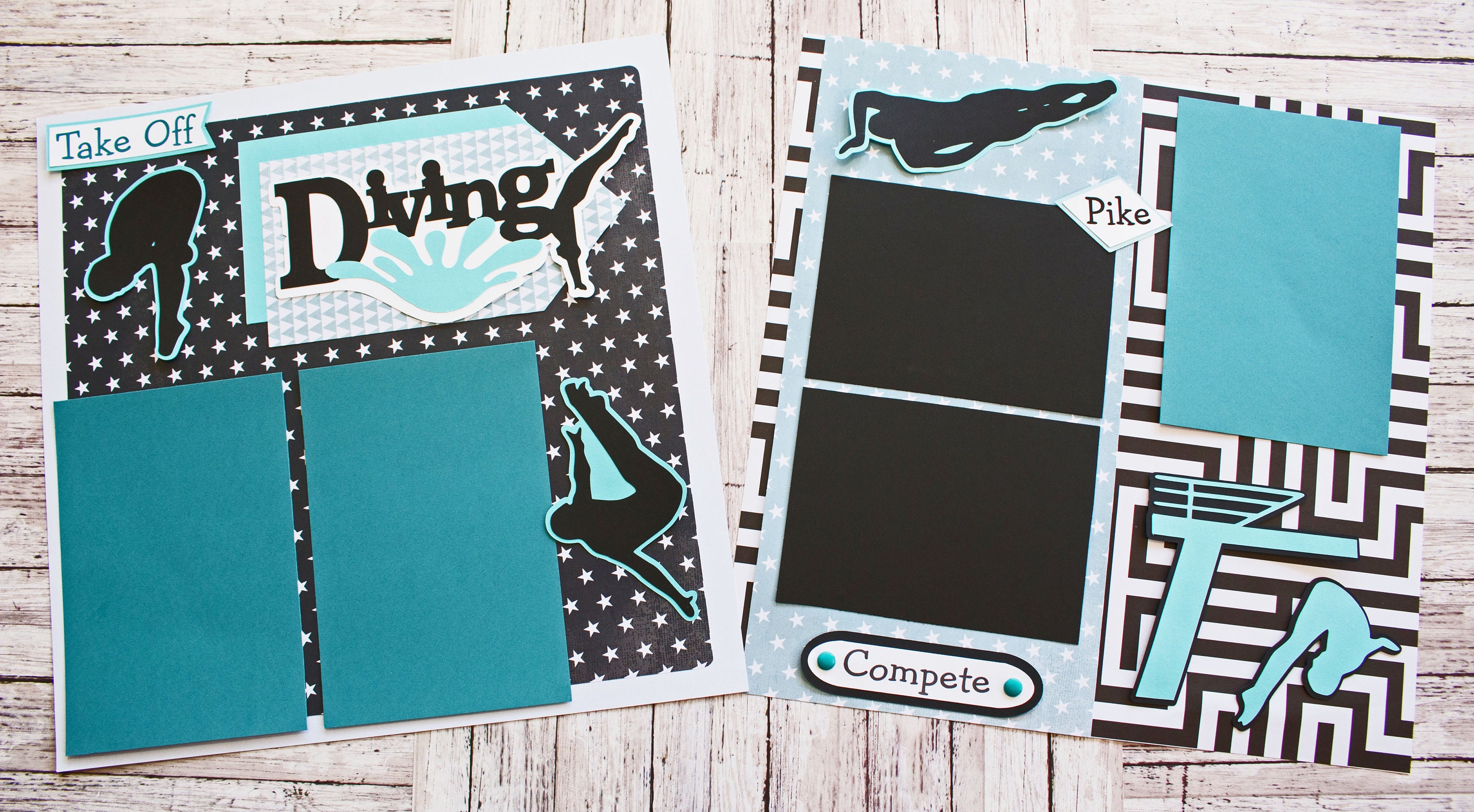 Pick Your Colors, Custom Made, Competitive Diving Scrapbook Page Set ...