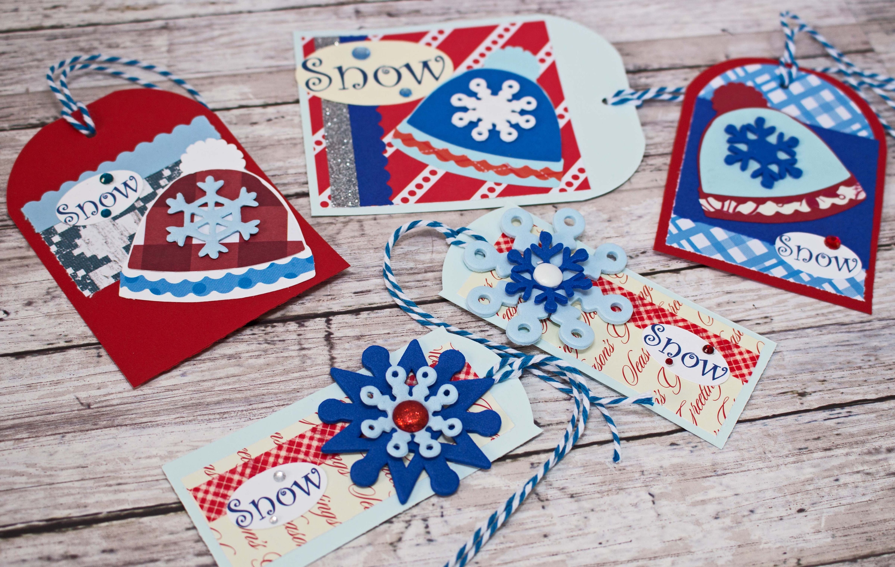 Assorted Winter Hat Gift Tags, Handmade Gift Tag Set, Holiday Hang Tag ...