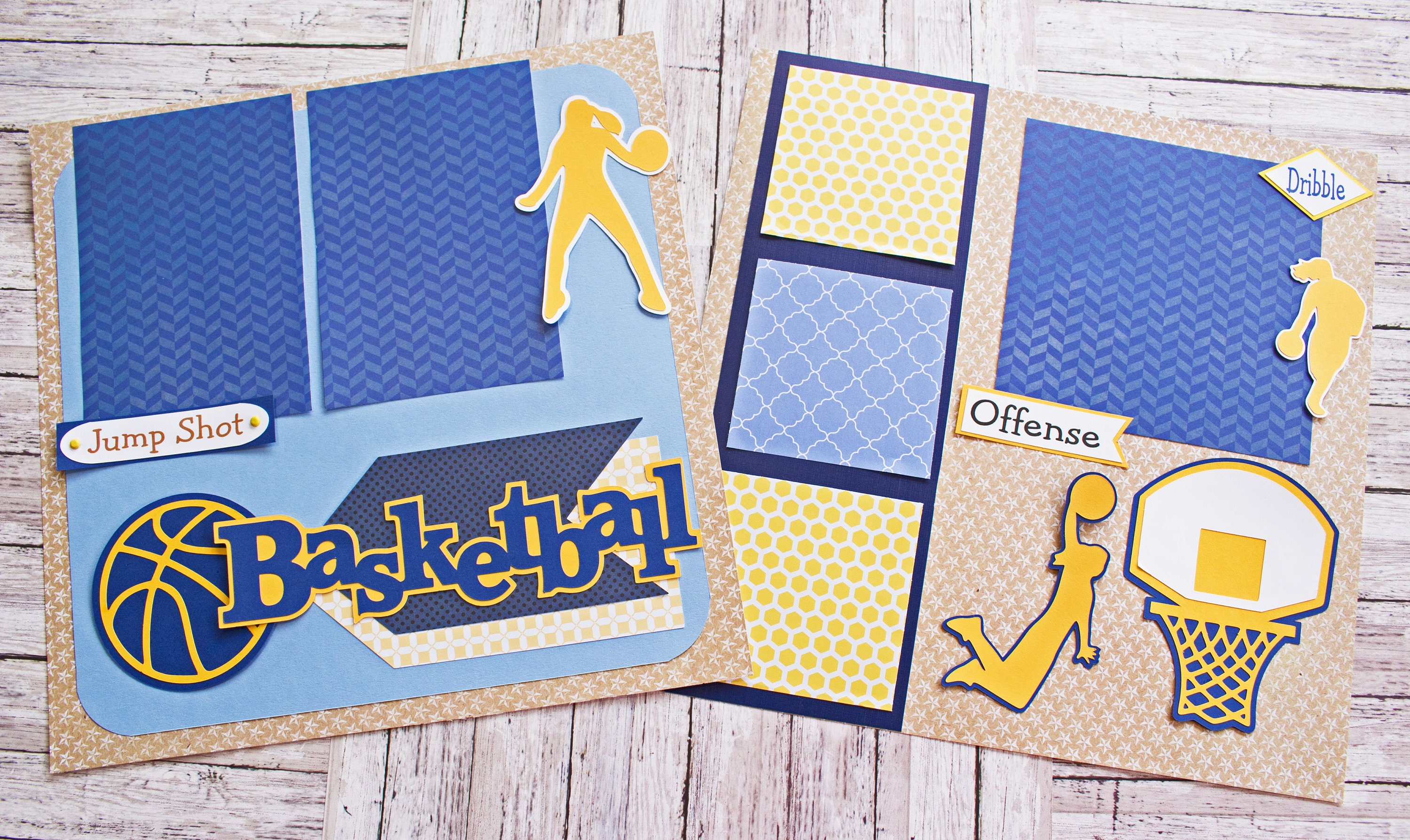 Pick Your Colors, Custom Made, Girls Basketball, Scrapbook Page Set ...